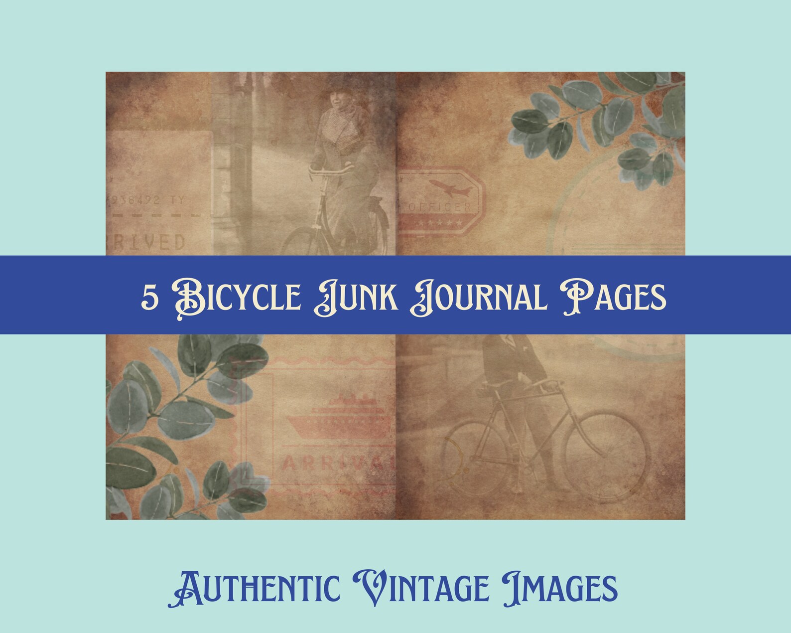 Bicycle Journal Pages Junk Journal Pages Bike Themed Junk | Etsy