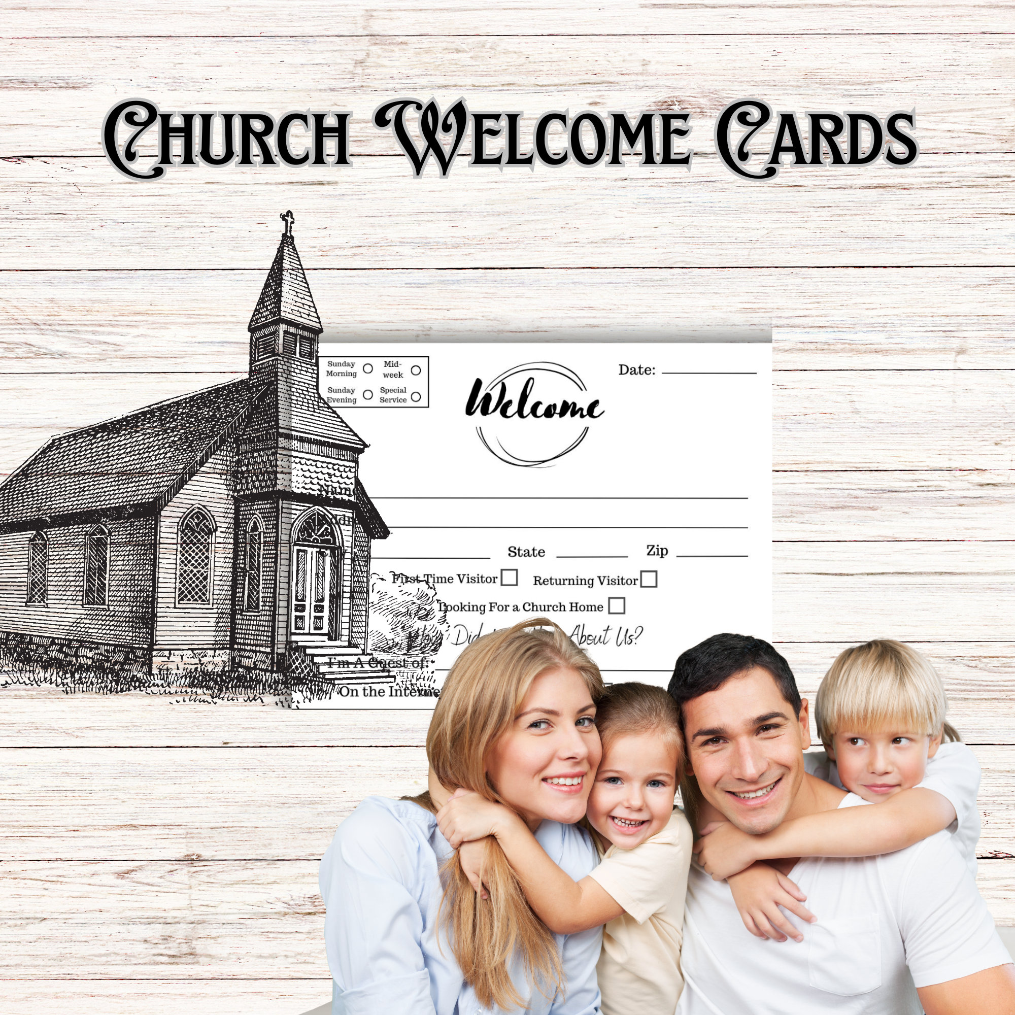 Church Visitors Card, Printable Visitors Card, Visitors Card, Welcome ...