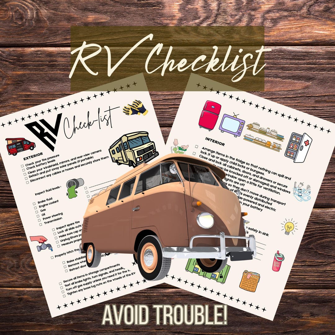 RV Checklist, Printable RV Checklist, Before You Travel List, Rvers ...