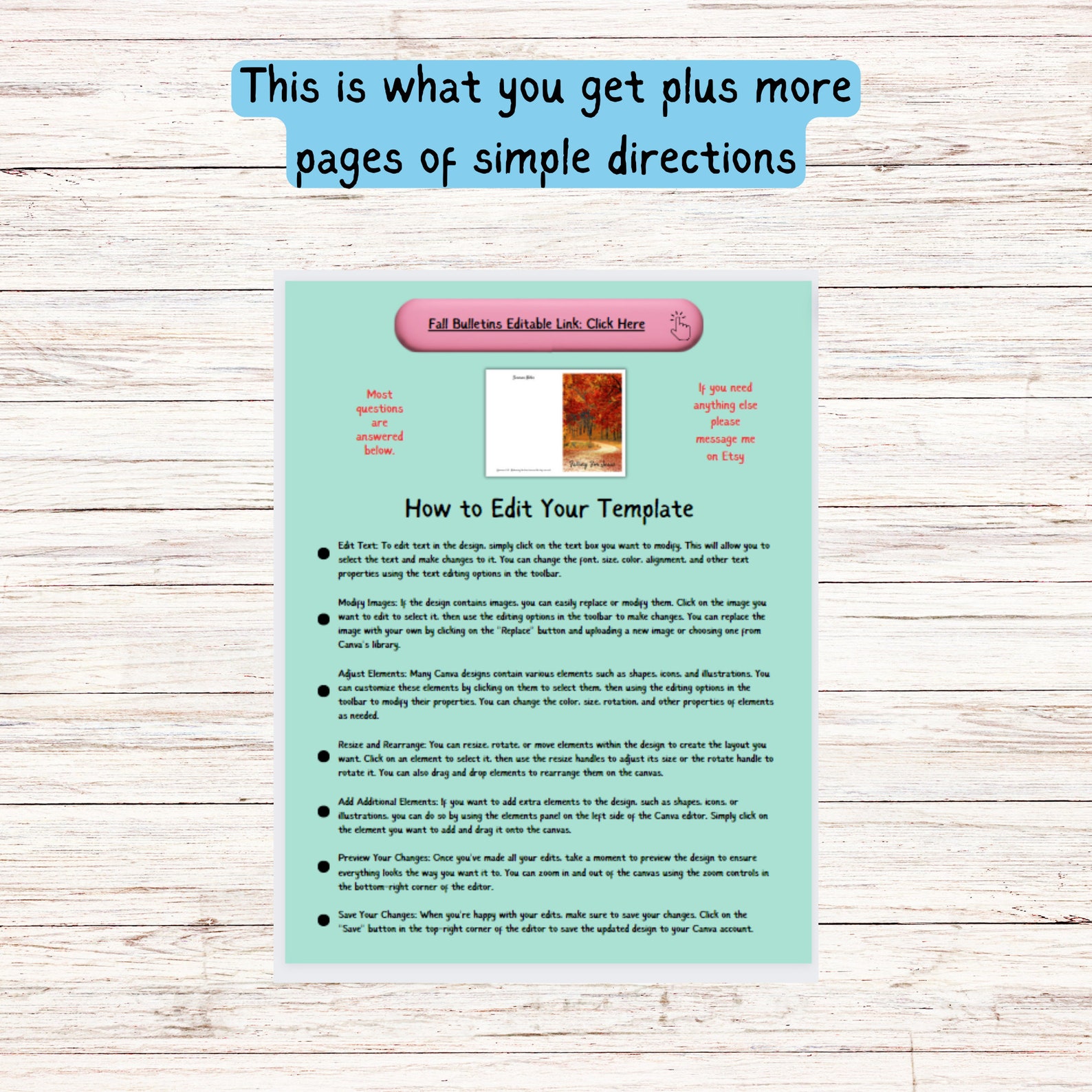 Canva Templates, Fall Editable Church Bulletins, Digital Instant ...