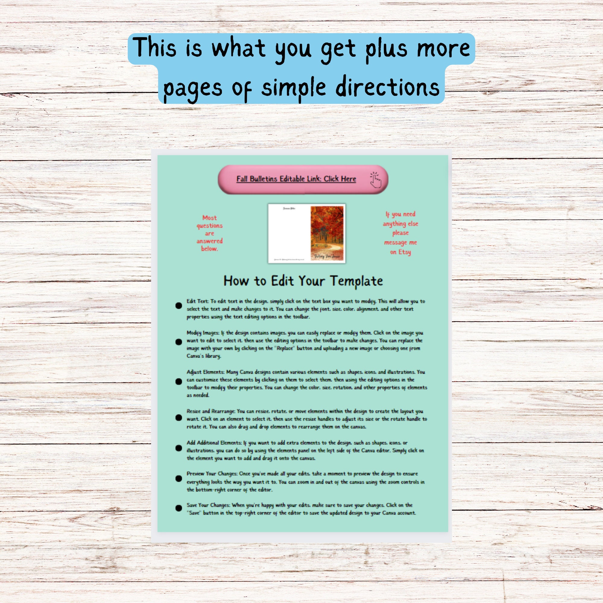 Canva Templates, Fall Editable Church Bulletins, Digital Instant ...