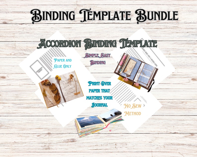 Journal Binding Template Bundle: 5 Styles (JPG Digital Files) - Etsy