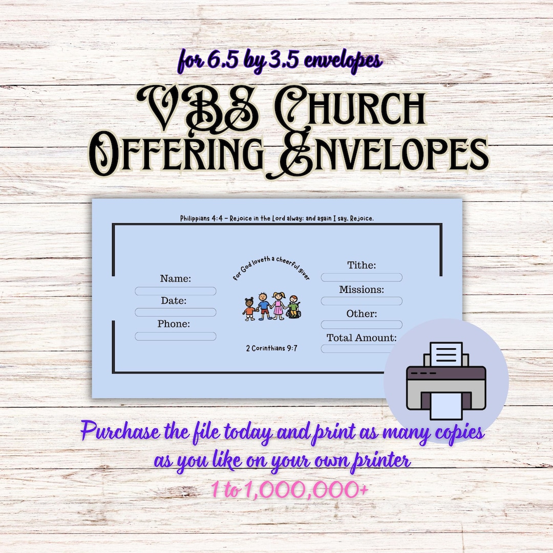 VBS Church Offering Envelopes (digital Envelopes) - Etsy