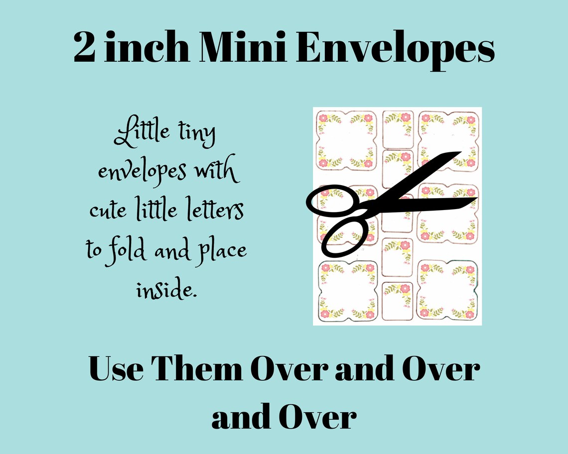 2 Inch Mini Envelope Mini Letter Mini Envelope Template | Etsy