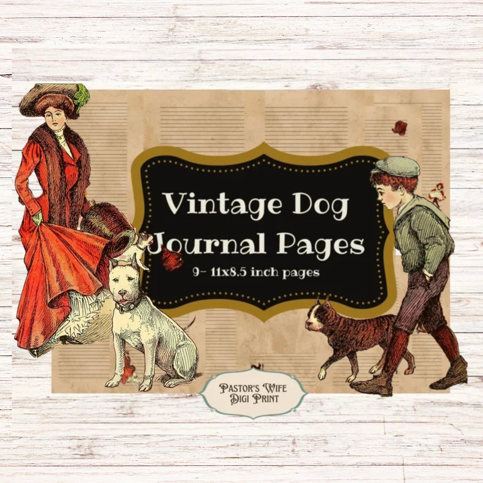 Vintage Dog, Journal Pages, Digital Dogs, Printable Journal, Instant ...