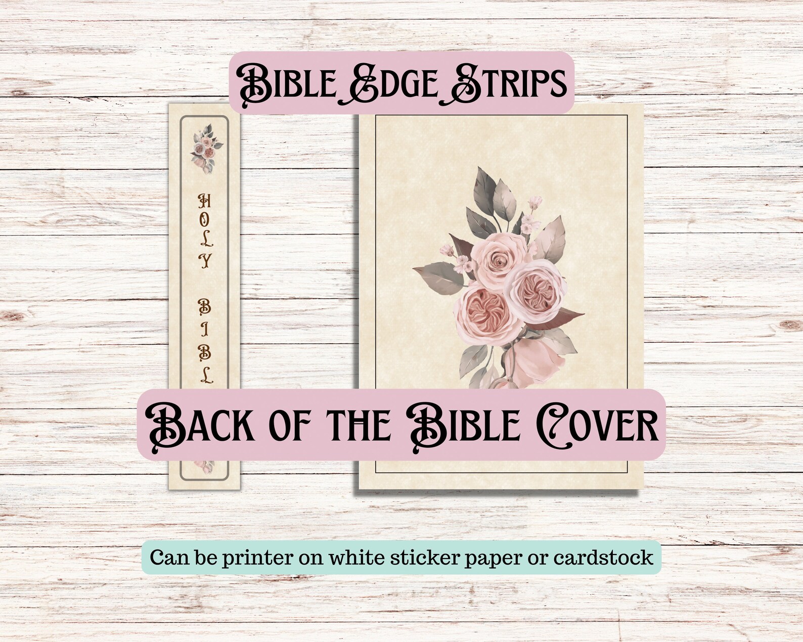 Personalized Bible Cover With Name, Beige With Roses Bible Cover, Award ...