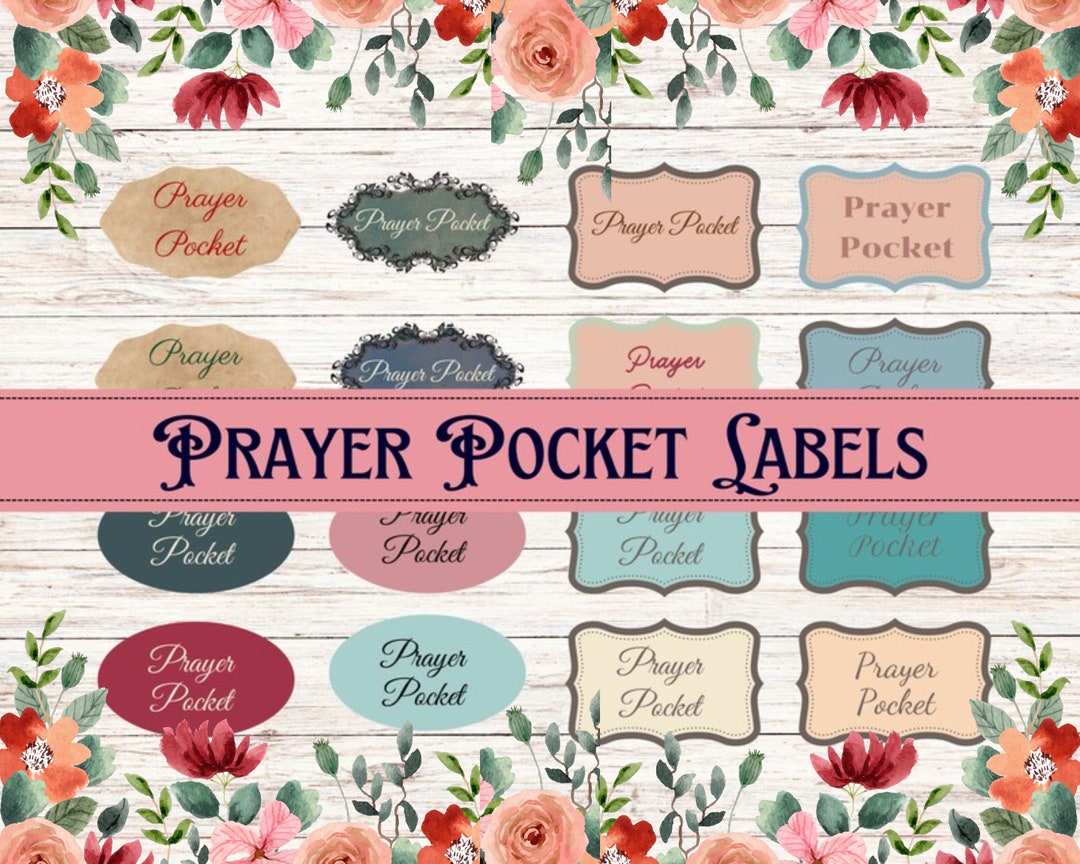 Prayer Pocket Labels, Digital Printable, Instant Download, Printable ...