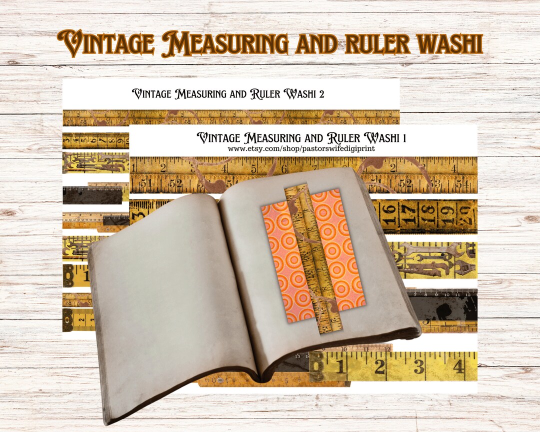 Vintage Washi, Vintage Measuring and Ruler Washi, Digital Ruler Washi ...
