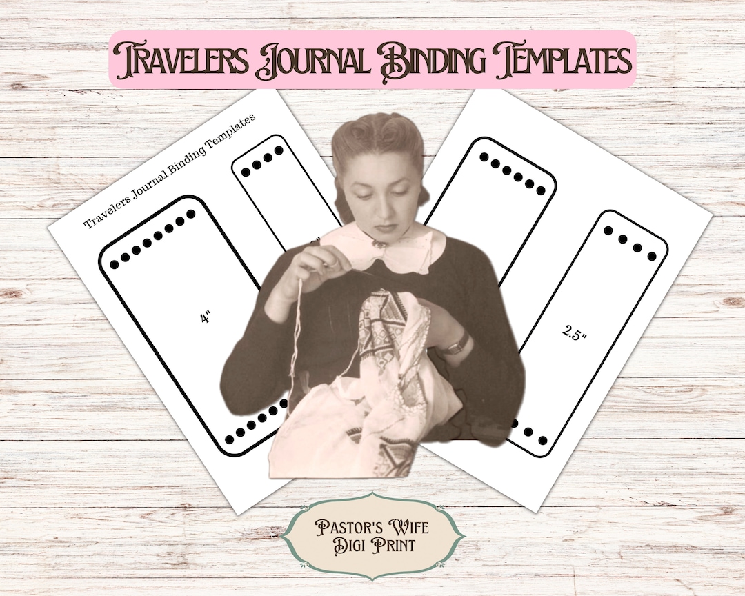 Travelers Journal Binding Templates, Junk Journal Binding Templates ...