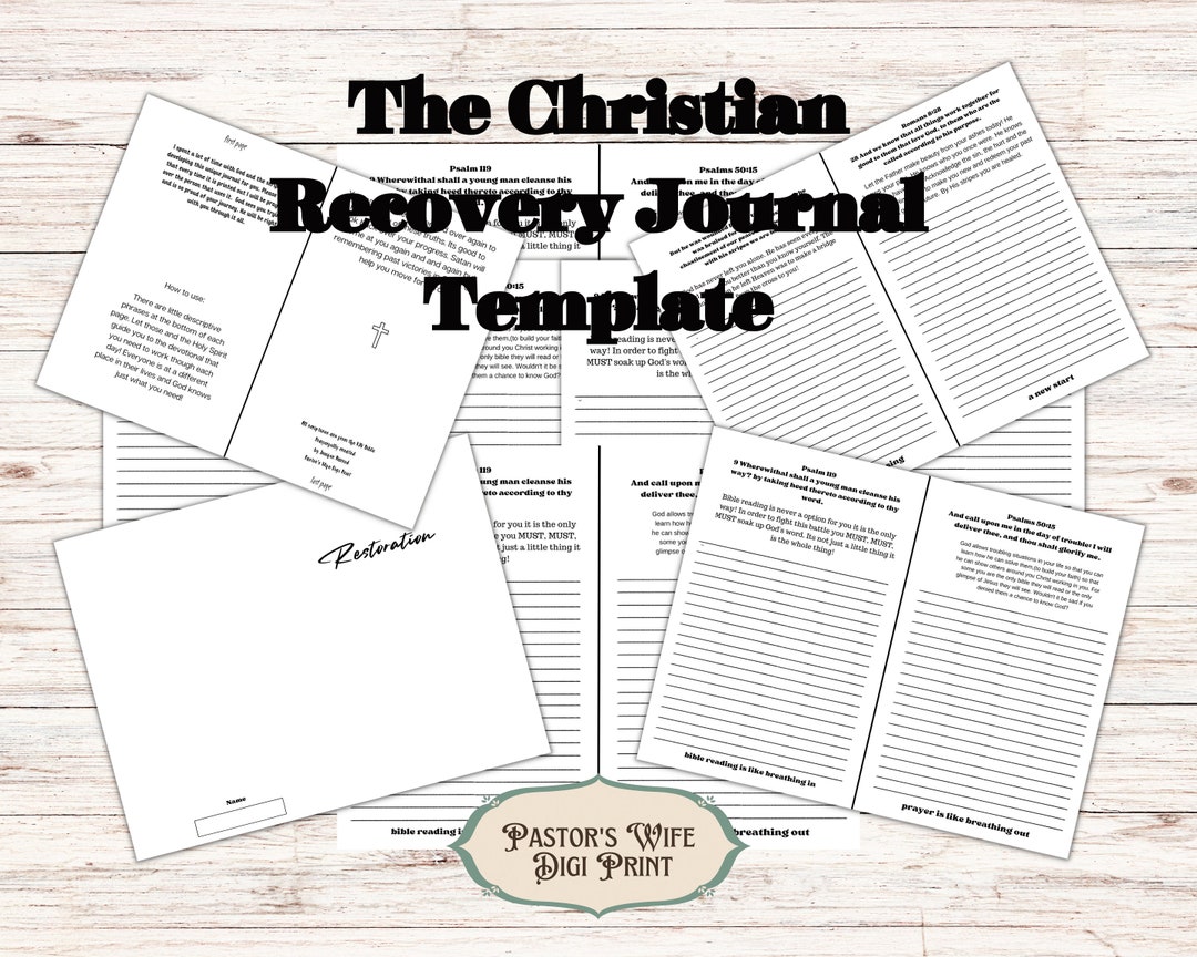 The Christian Recovery Journal Template, Restoration Journal, Addiction ...