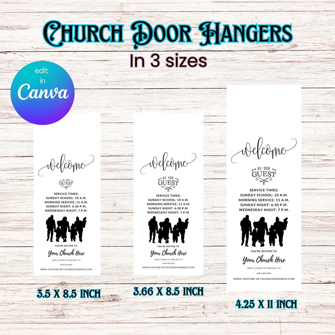 Custom Church Door Hanger Template (digital File) - Etsy