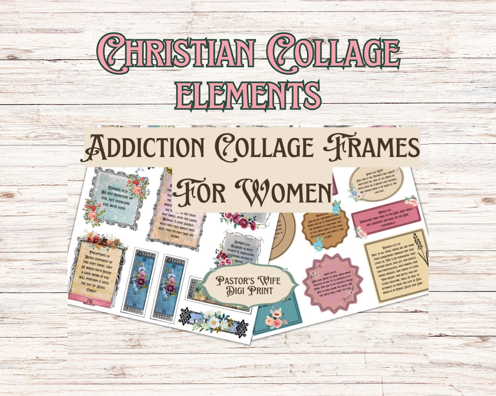 Christian Collage Elements Bundle: Bible Journaling (digital Collage ...