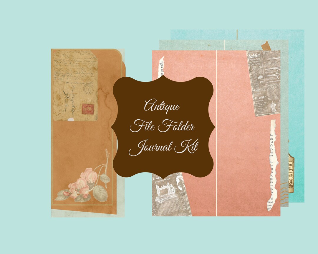 Antique File Folder Journal Kit Journal Pages Journal - Etsy