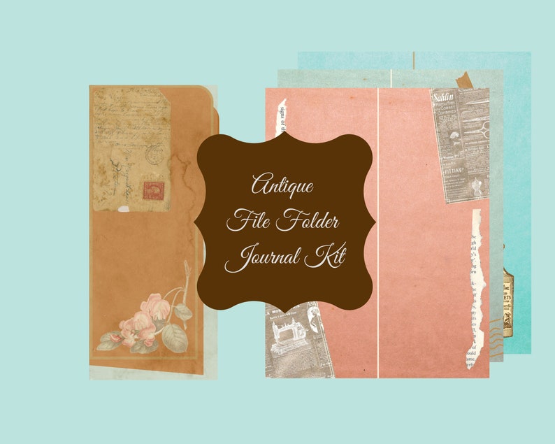 Antique File Folder Journal Kit Journal Pages Journal | Etsy