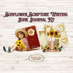 Sunflower Scripture Writing Journal, Sunflower Junk Journal, Prayer ...