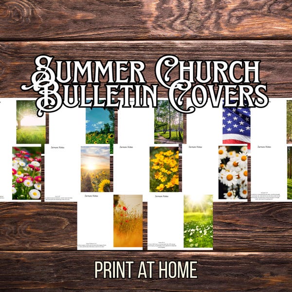 Summer Church Bulletin Cover - Etsy