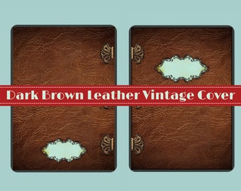 Brown Leather Book Cover - Etsy