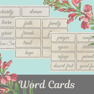 Digital Word Cards - Etsy