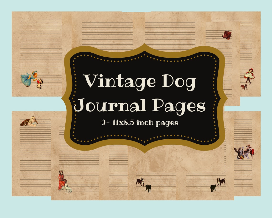 Vintage Dog Journal Pages Digital Dogs Printable Journal - Etsy