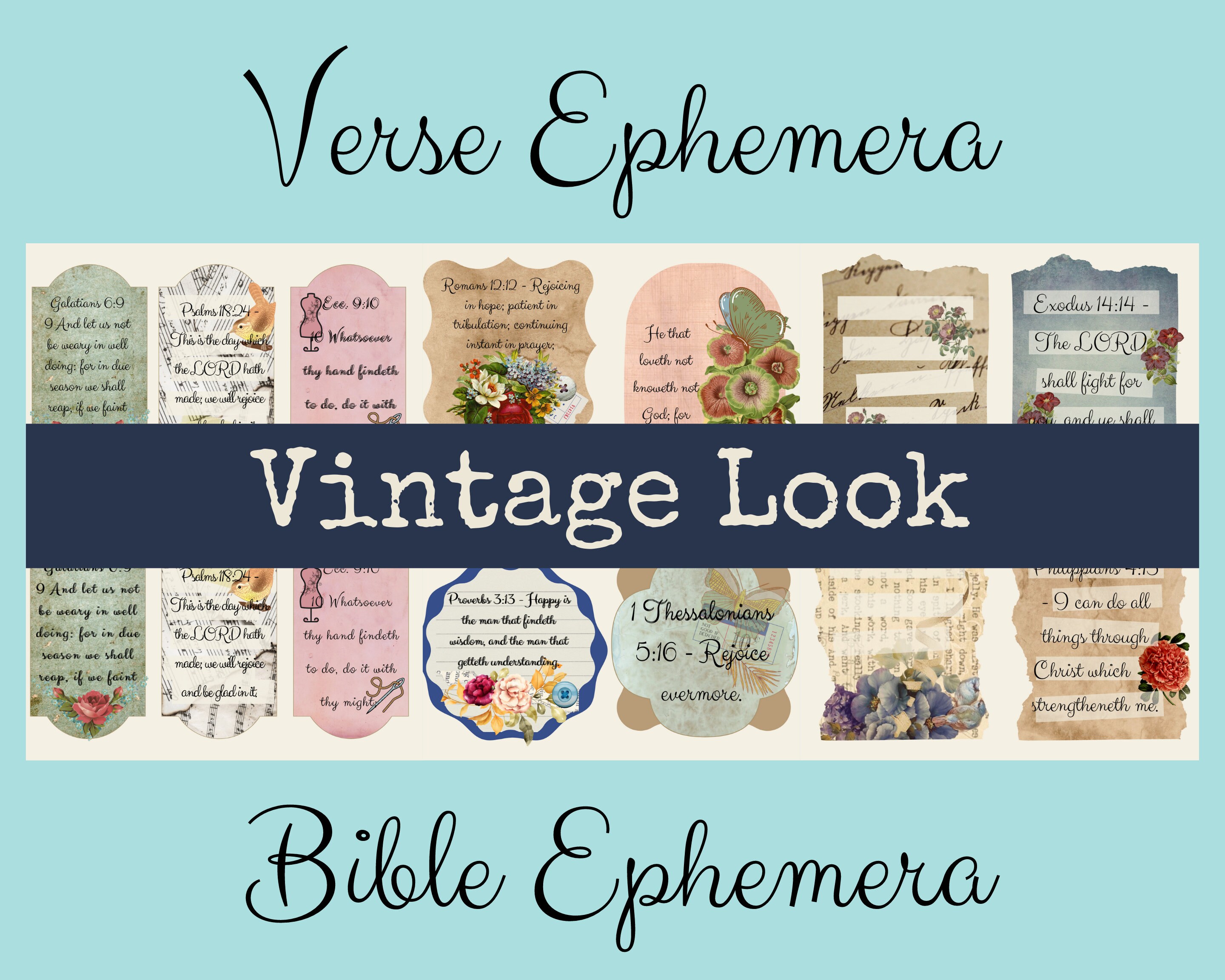 Digital Download KJV Verses Verse Ephemera Bible Verse | Etsy