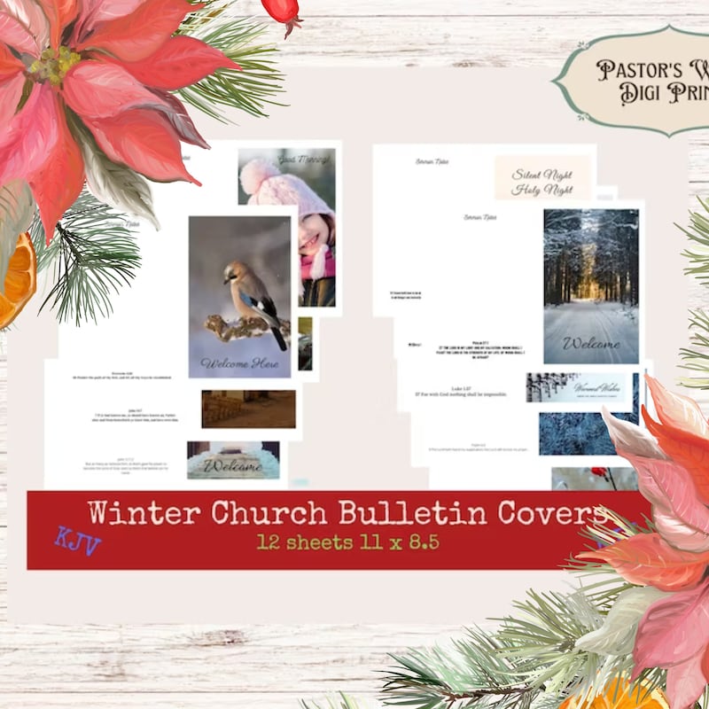 Winter Church Bulletin Covers - Etsy