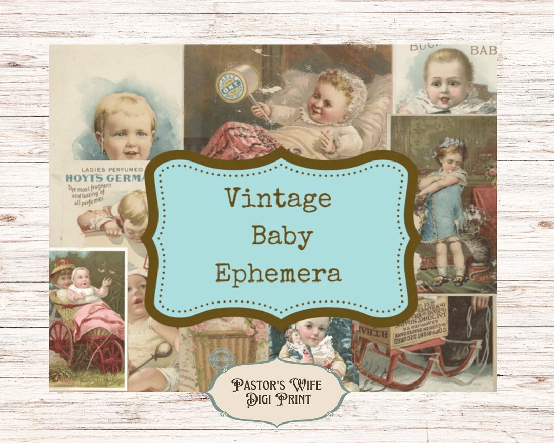 Vintage Baby Ephemera, Baby Ephemera, Vintage Baby, Baby Clip Art ...