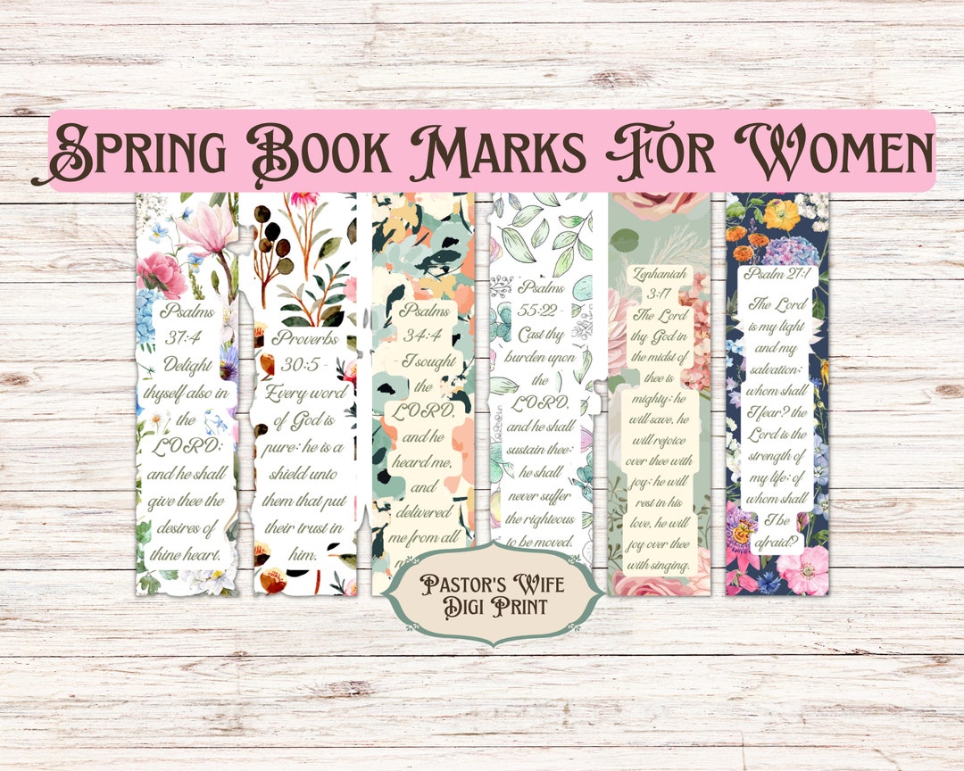 Spring Book Marks, Spring Book Marks for Women, Church Book Marks, KJV ...