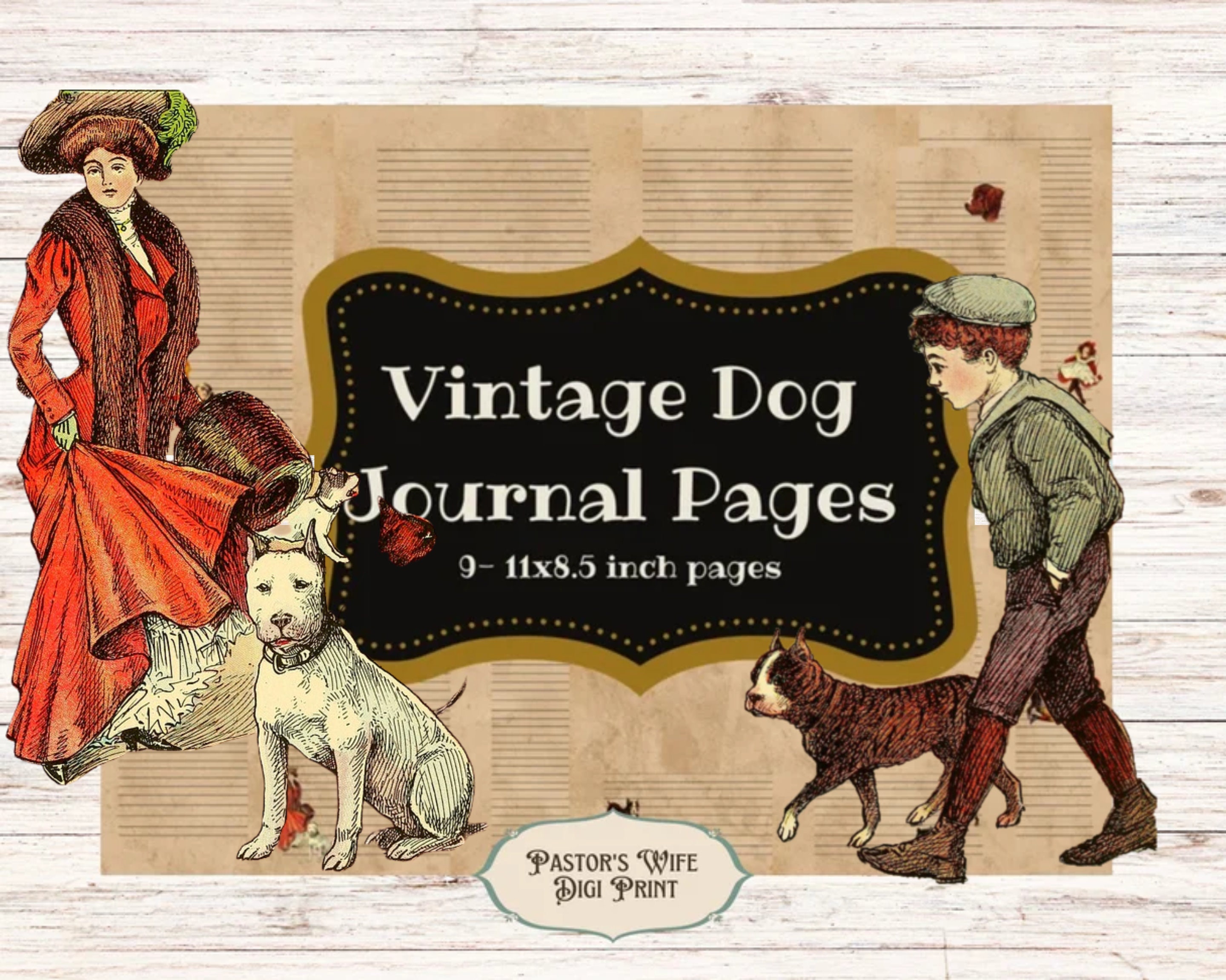 Vintage Dog Journal Pages Digital Dogs Printable Journal - Etsy