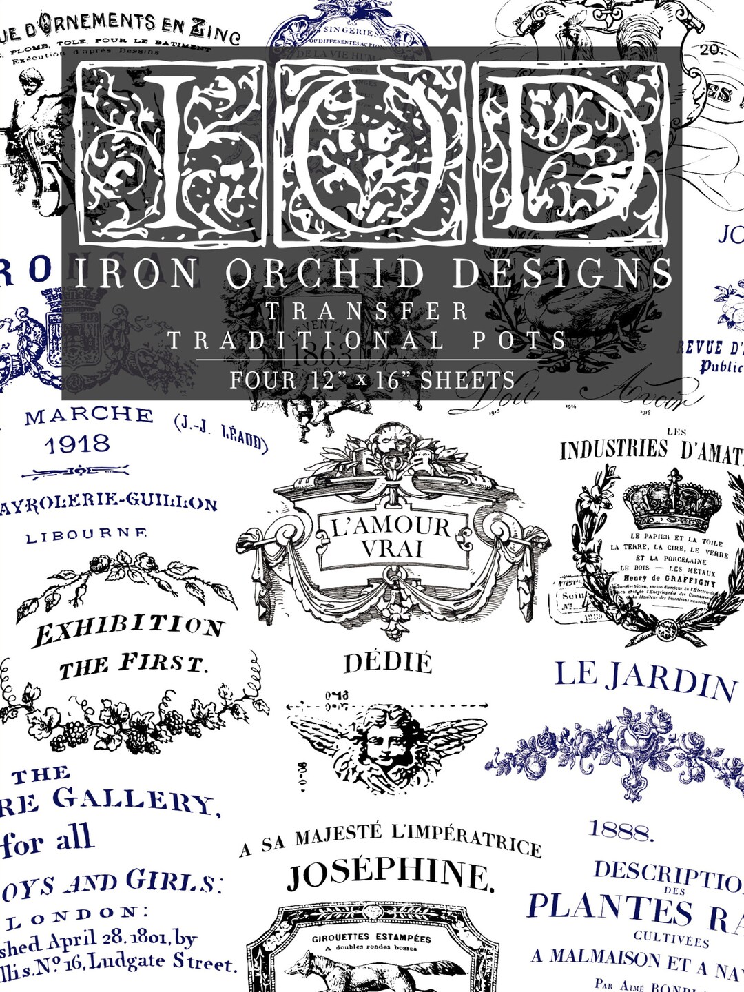 Traditional Pots Decor Transfer Set (pad of 4 12"x16" Sheets) by IOD ...