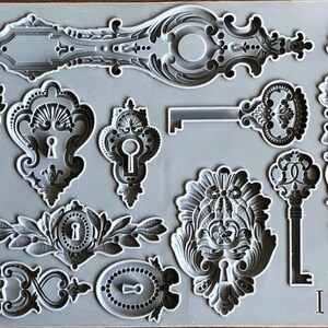 Lock and Key Decor Mould by IOD - Iron Orchid Designs - Etsy