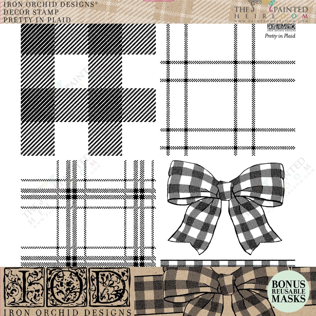 Pretty in Plaid Decor Stamp by IOD - Iron Orchid Designs - Etsy