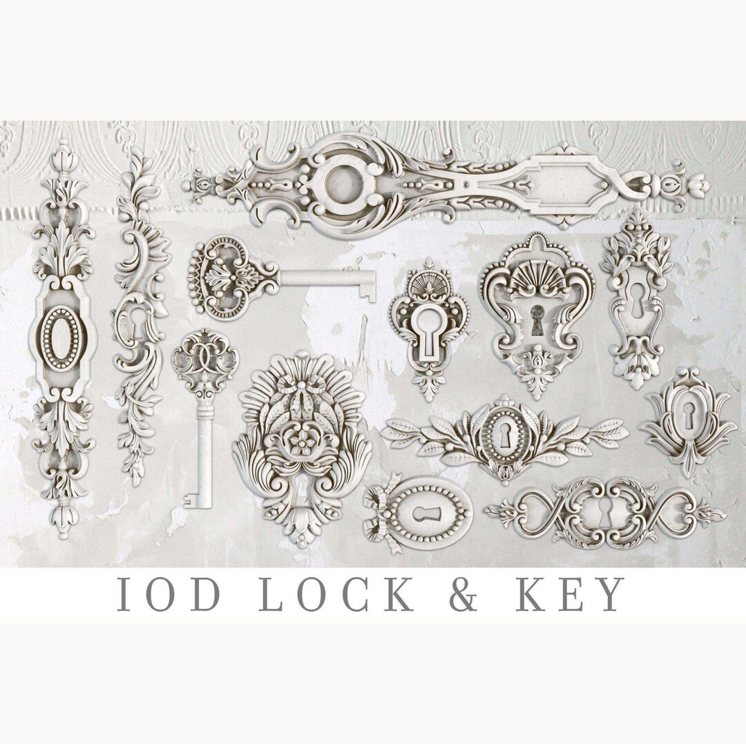 Lock and Key Decor Mould by IOD - Iron Orchid Designs - Etsy