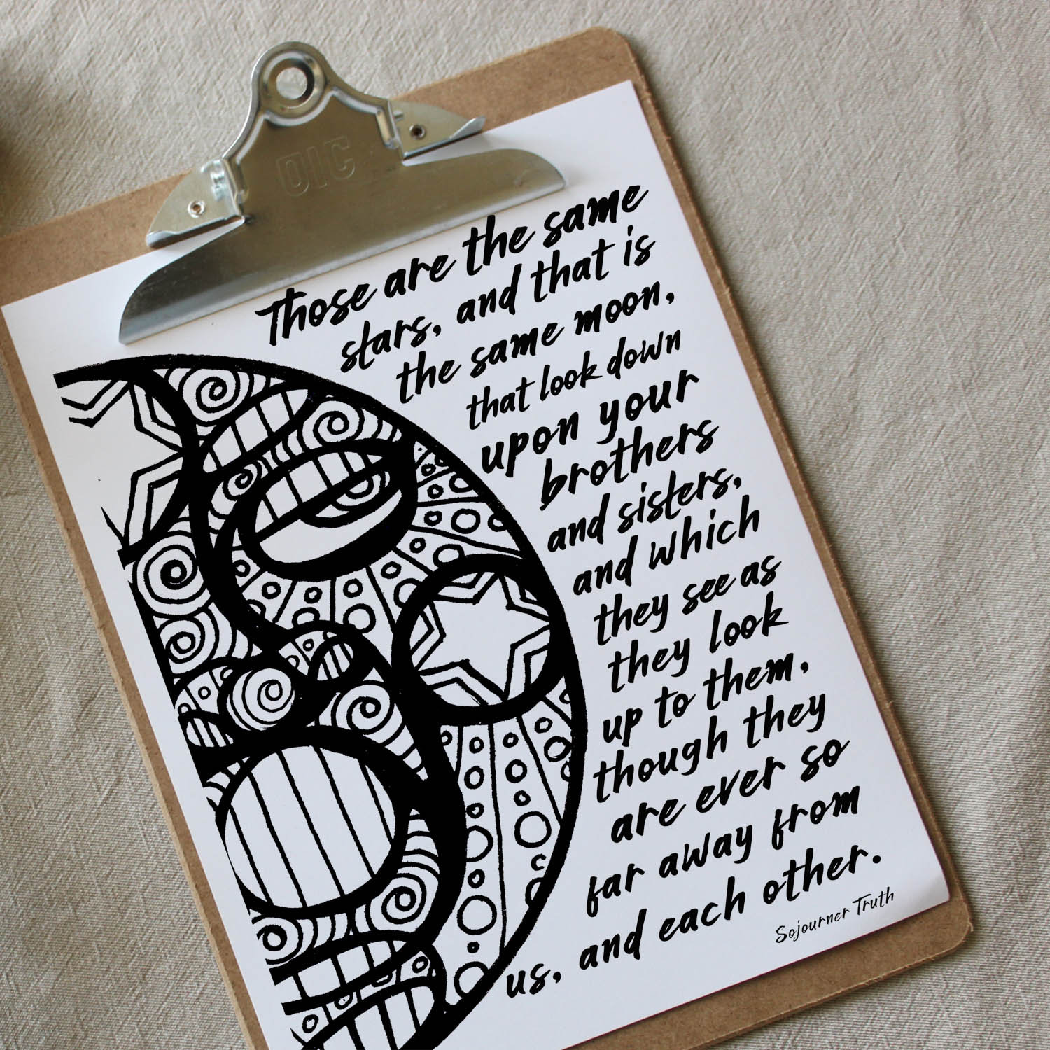 Stargazer Zentangle Moon & Quote Coloring Page - PDF DOWNLOAD - Etsy