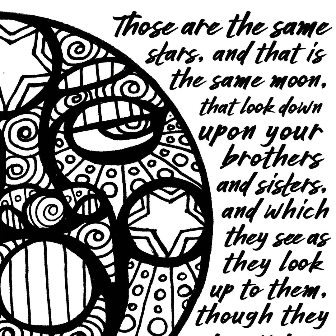 Stargazer Zentangle Moon & Quote Coloring Page - PDF DOWNLOAD - Etsy