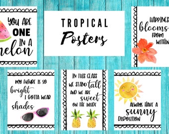 Tropical Classroom Posters - Etsy