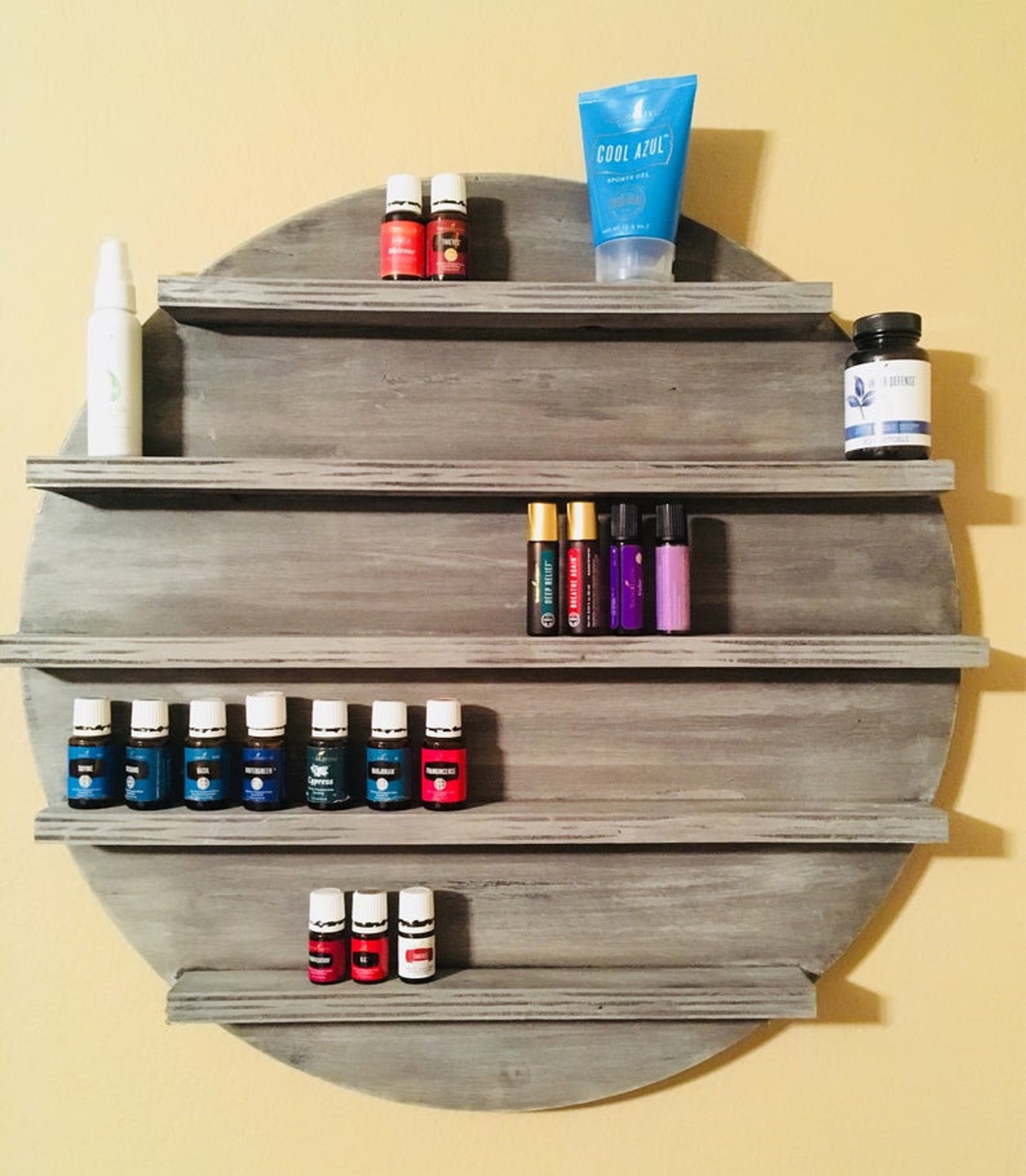 Essential Oil Shelf Display Make-up Wall Shelf Round - Etsy