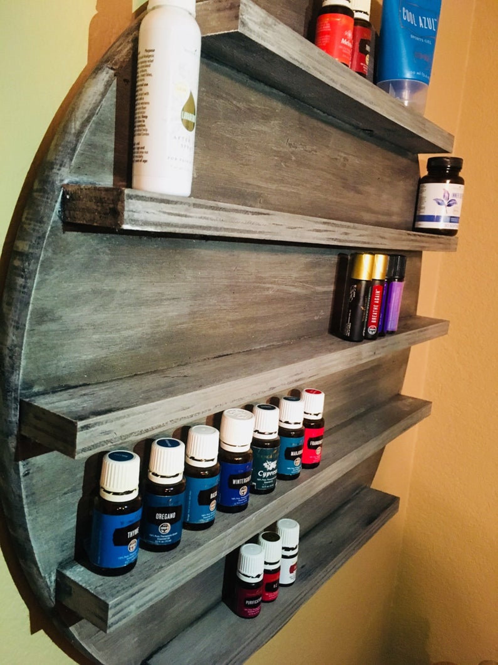 Essential Oil Shelf Display Make-up Wall Shelf Round - Etsy