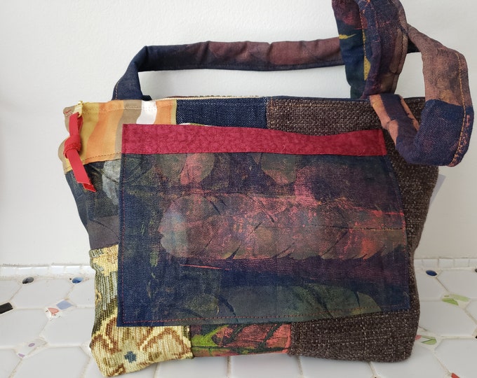 Denim Tote Bag, Patchwork Tote Bag, Handmade Jean Tote Bag, Eco ...