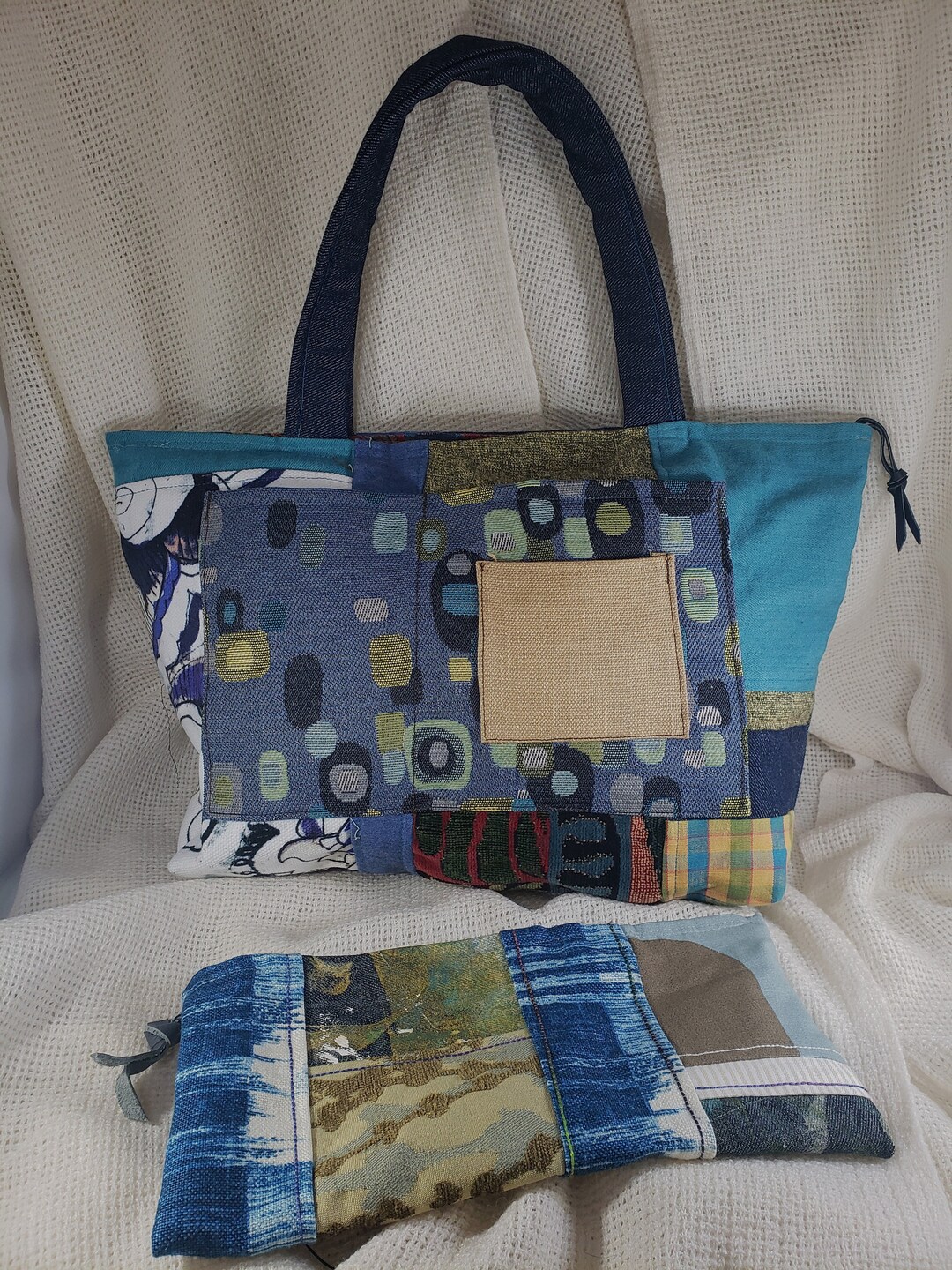 Patchwork Handbag With Matching Organizing Pouch - Etsy