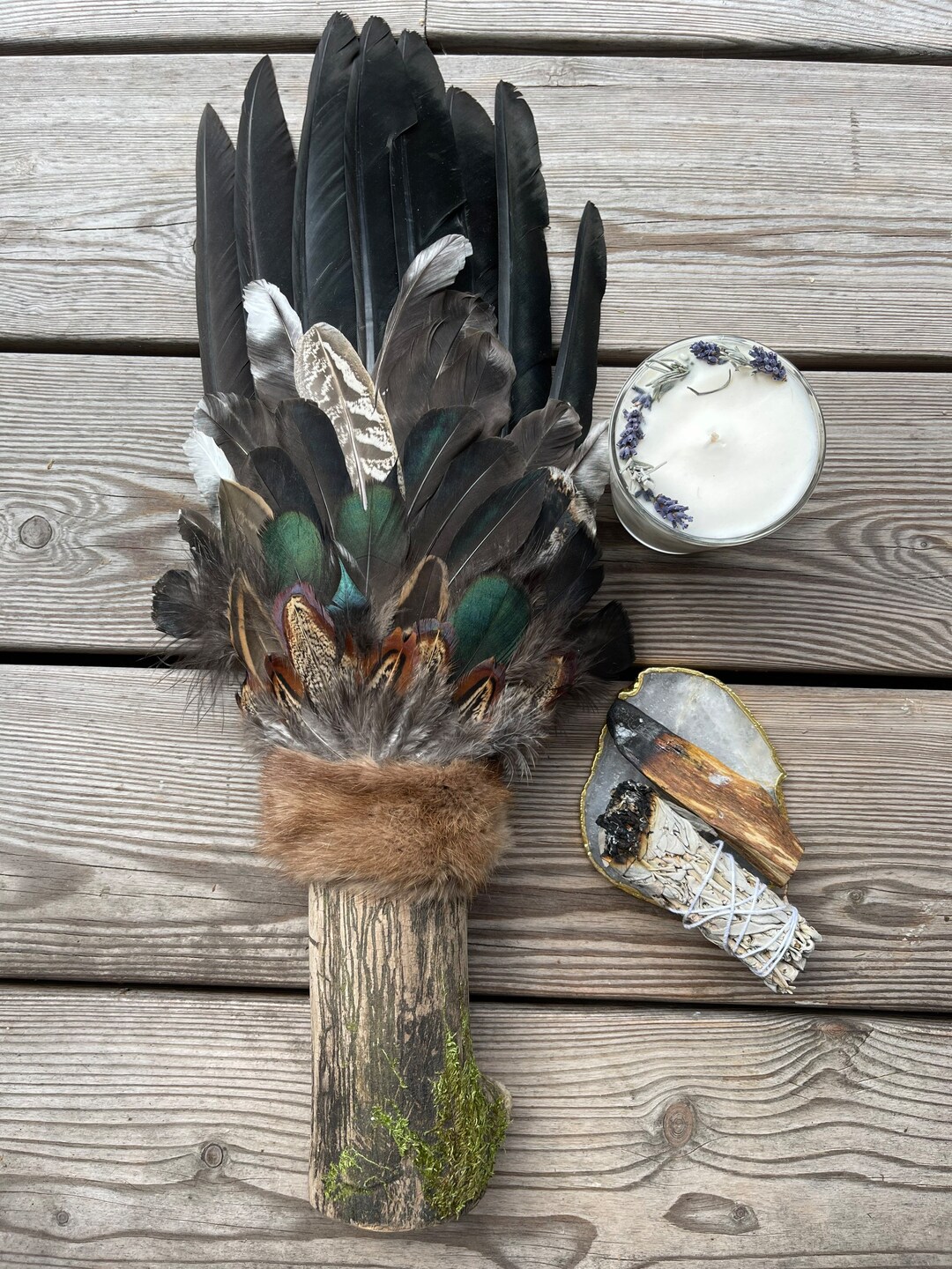 Feather Smudge Fan – Shamanic Ritual Tool, Cleansing Ceremony - Etsy
