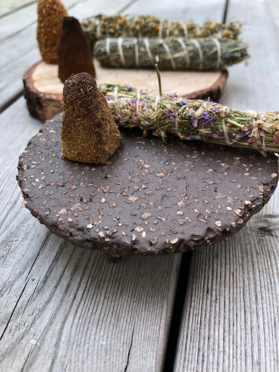 Handmade Incense Burner - Smudging Ritual Tool - Ceramic Smudge Plate ...