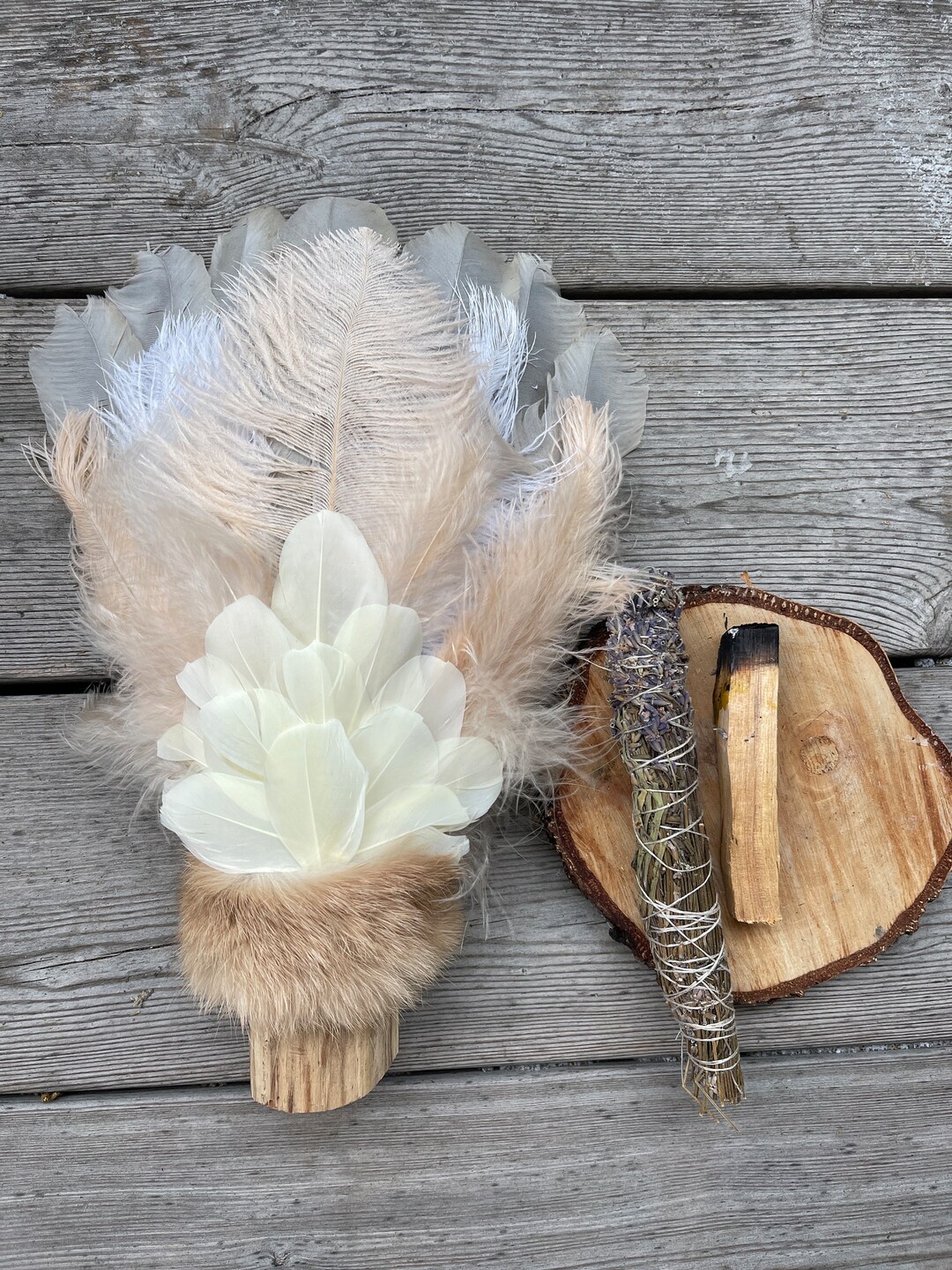 Smudging Big Feather Fan for Smudging Rituals Shaman Tool for Incense ...