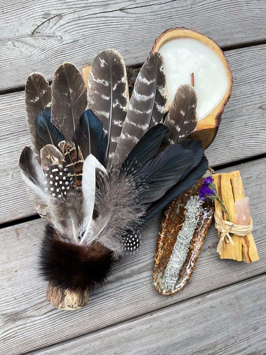 Smudging Feather Fan for Smudging Ritual - Shaman Tool - Spiritual ...