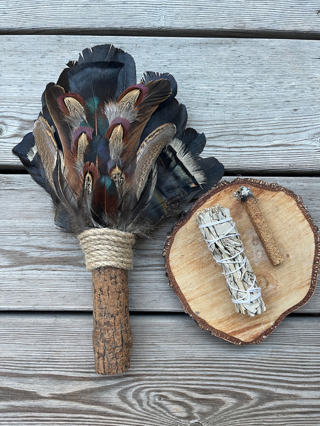 Smudging Crow Feather Scent Fan for Smudging Ritual - Shaman Tool ...