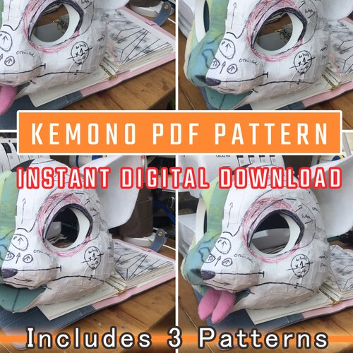 PDF PATTERN Canine Kemono 'k-fusion' Fursuit Head Base - Etsy