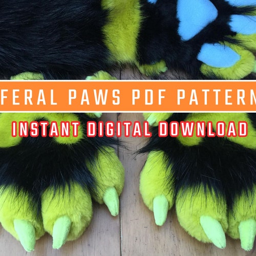 PDF TEMPLATE: Fursuit 5 Finger Paws Digital Download - Etsy