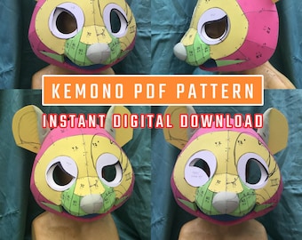 Digital Download Fursuit Kemono Head Base Pattern - Etsy