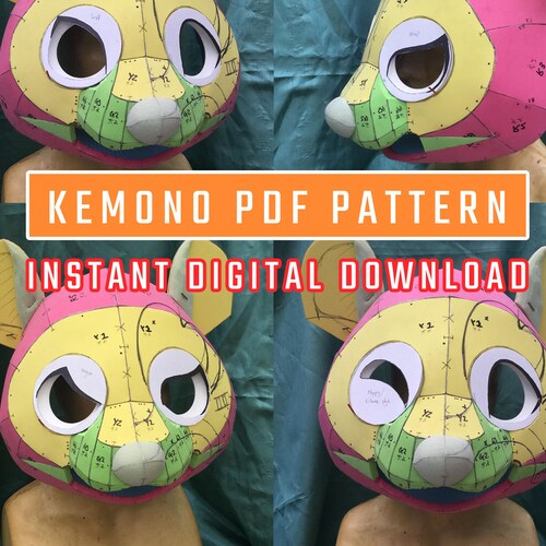 PDF PATTERN Canine Kemono 'CHAI' Fursuit Head Base - Etsy