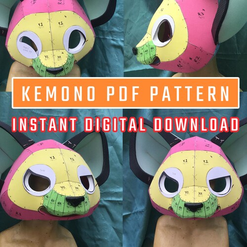 PDF PATTERN Canine Kemono 'k-fusion' Fursuit Head Base - Etsy