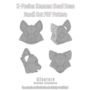 PDF PATTERN Small Cat DEX Kemono 'k-fusion' Fursuit Head Base - Digital ...